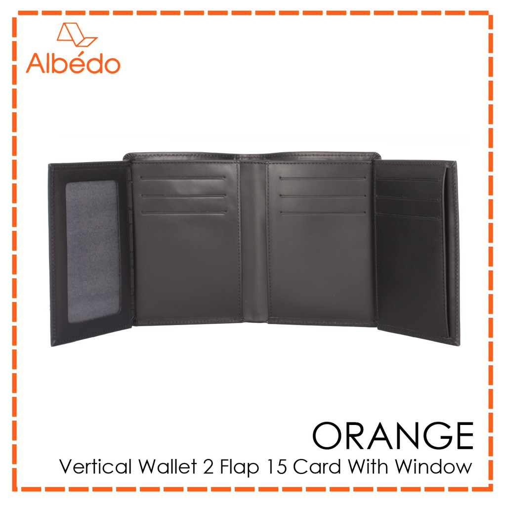 Albedo ORANGE VERTICAL WALLET 2 FLAP 15 CARD WITH WINDOW กระเป๋าสตางค์ ...