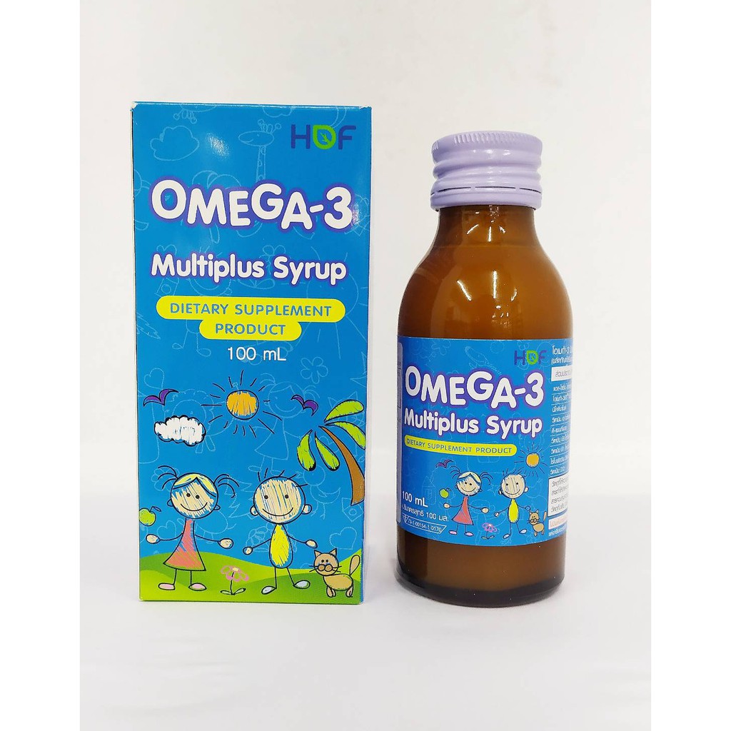 Omega 3 Multiplus Syrup โอเมก้า-3 มัลติพลัส ไซรัป 120 มล.ช่วยพัฒนาระบบ ...