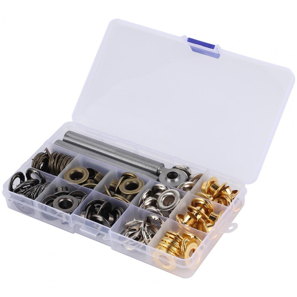 Garment Rivets Grommet Tool Kit 4-Color 5-Claw Eyelet Button With Hand ...