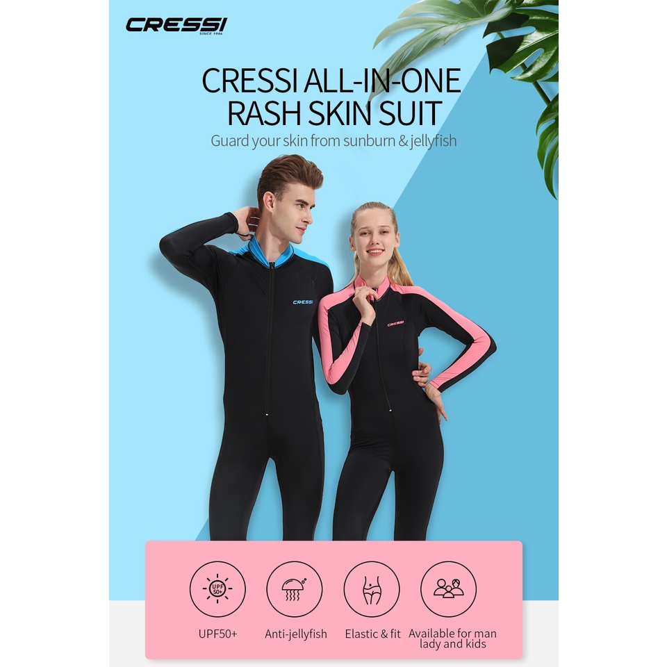 Cressi Lycra All-In-One Rash Skin Suit Rash Guard Suit Wetsuits ...