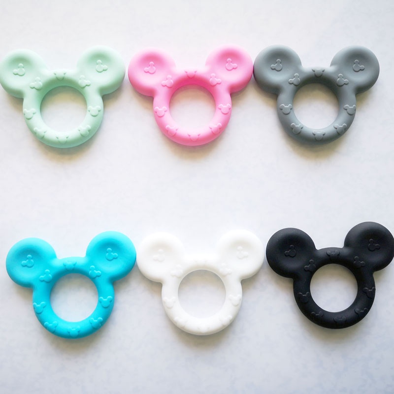 10cs Silicone Teether Cartoon Teething endant DIY acifier Necklace Chew Charms Baby Teething ...