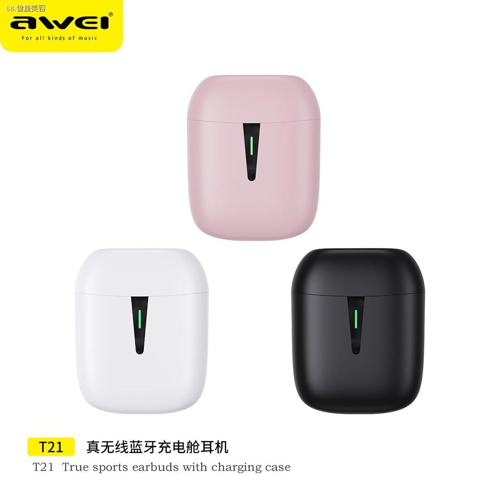 AWEI T21 หูฟังบลูทูธไร้สาย True Wireless พร้อมกล่องชาร์จไฟ Bluetooth V5 ...