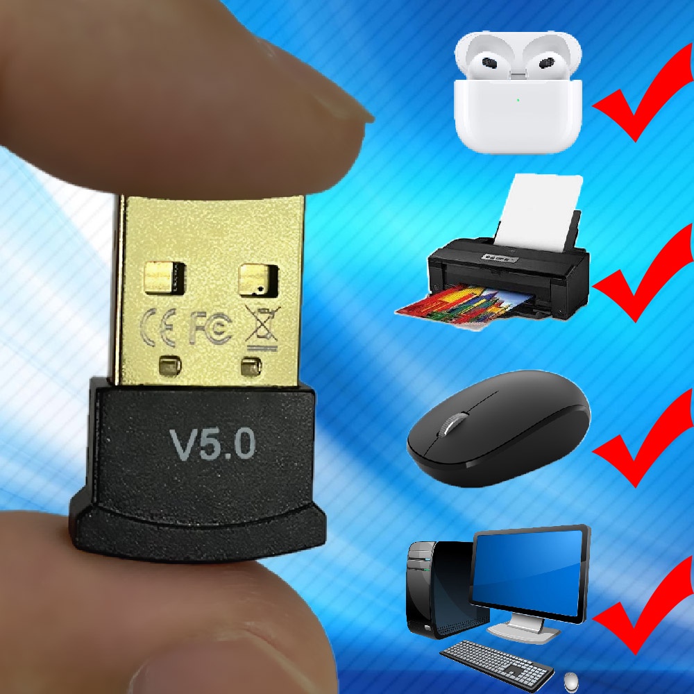 ตัวรับสัญญาณบลูทูธ5.0 USB Bluetooth5.0 สัญญาณบลูทูธ adapter เครื่องรับ ...
