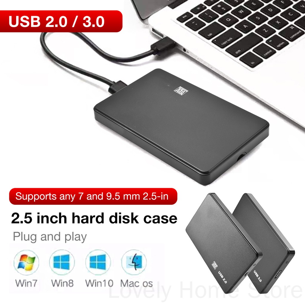 Sata To Usb 2 . 0 2 . 5 นิ้วกล่องเคสฮาร์ดดิสก์ภายนอกพร้อมสายเคเบิ้ล Usb ...