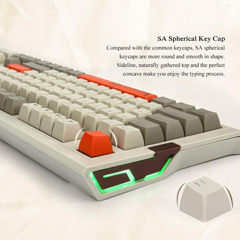Ajazz AK510 Retro Gaming Keyboard Mechanical Keyboard 104-Key PBT Wired ...