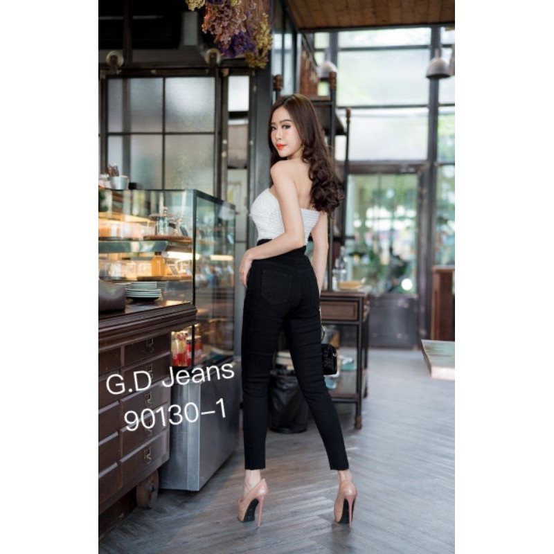 90130กางเกงยีนส์แฟชั่น(ผ้ายืดทรงเดฟ)ติดโซ่เก๋ๆช่วงเอวมี2สีกางเกงเป็นทรงเดฟใส่แล้วรัดรูปเน้นหุ่น ...