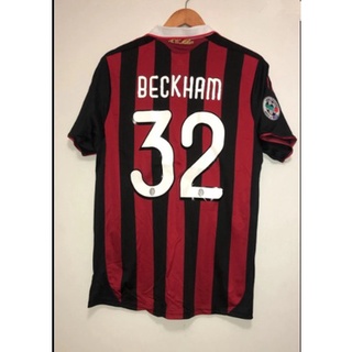 #32 BECKHAM #80 RONALDINHO Classical AC Milan 09 10 Home Soccer Jersey Short / Long Sleeves ...