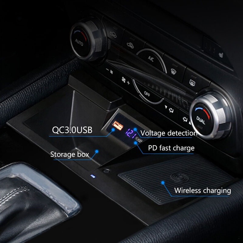 ๑QI Car Accessories Wireless For Mazda CX-5 2017 2018 2019 2020 Charger ...