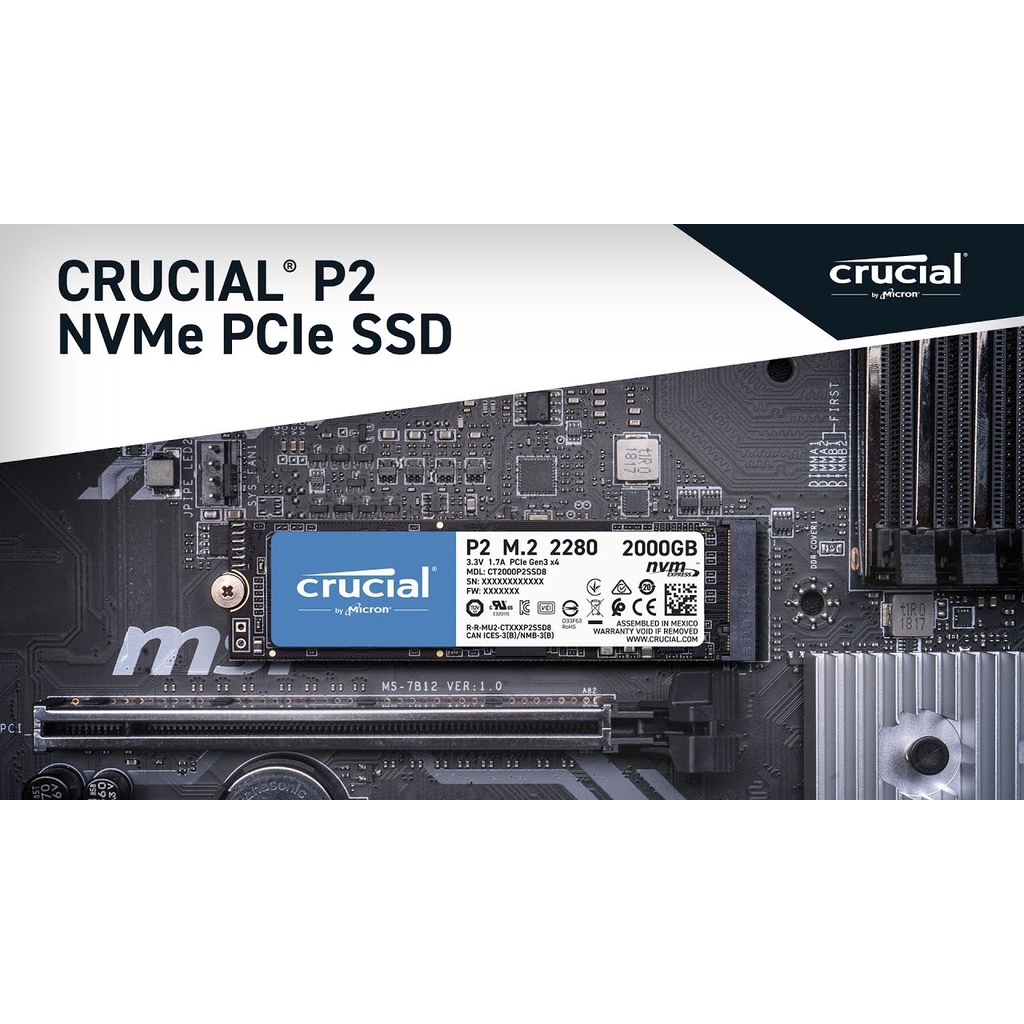 Crucial 250GB P2 NVMe M.2 SSD (PCIe3.0) - legendshopeemall - ThaiPick
