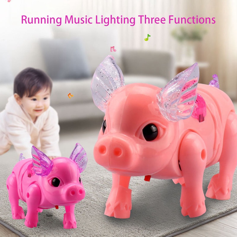 Fun Pig Electronic Toys Girls Birthday Kids Flash Walk Run Interactive ...