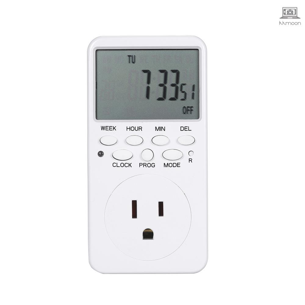 Digital Timer Switch Socket LCD Display Plug-in Programmable Time Switch Energy Saving ...