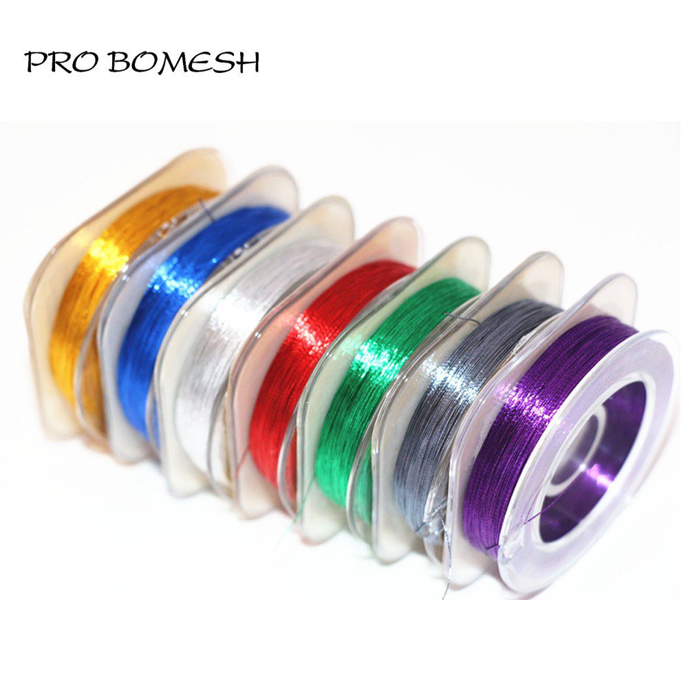 PROBOMESH 7SpoolsLot 50mSpool 300D Metal Wrapping Thread Spinning Rod ...