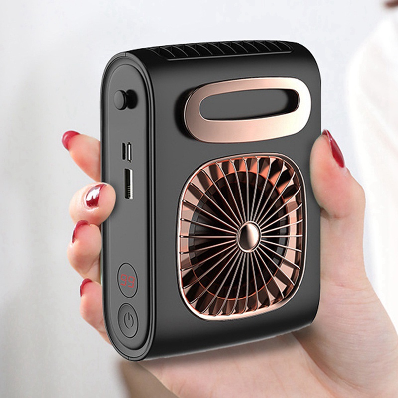 10000MA Portable Waist Fan USB Air Conditioning Hanging Neck Mini Fan ...