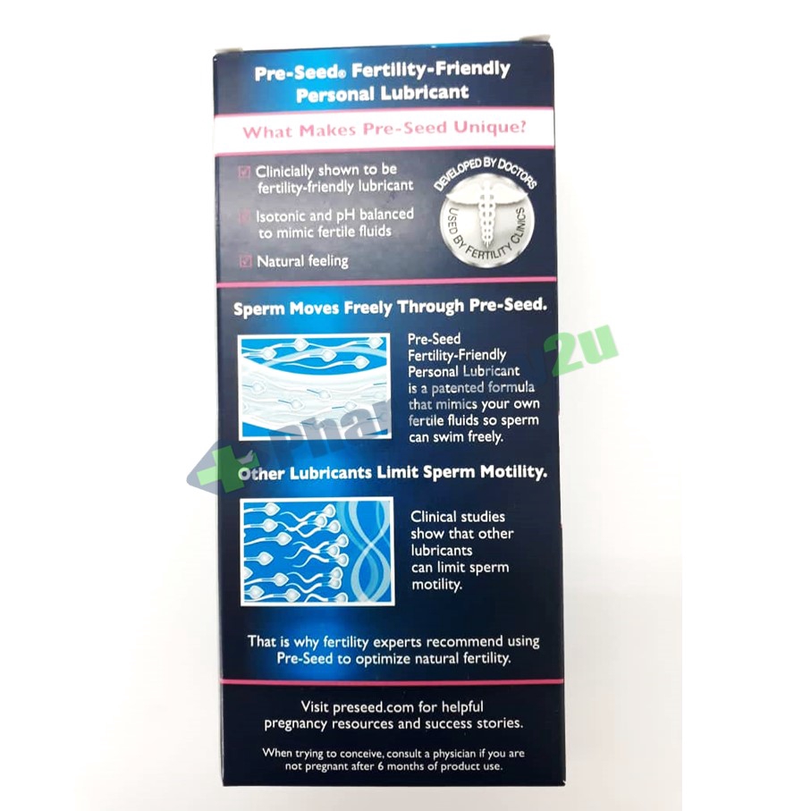 PRE-SEED PRESEED FERTILITY FRIENDLY PERSONAL LUBRICANT 40G TUBE+9 ...