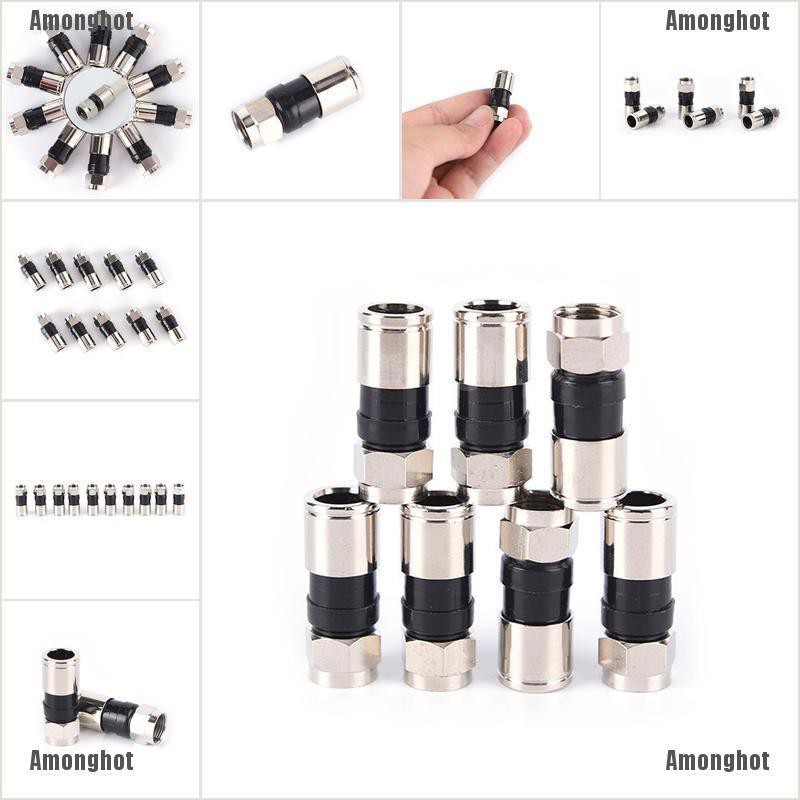 Amonghot☆ 10 Pcs Rg6 F Type Compression 2.7Cm High Quality Snap Seal ...