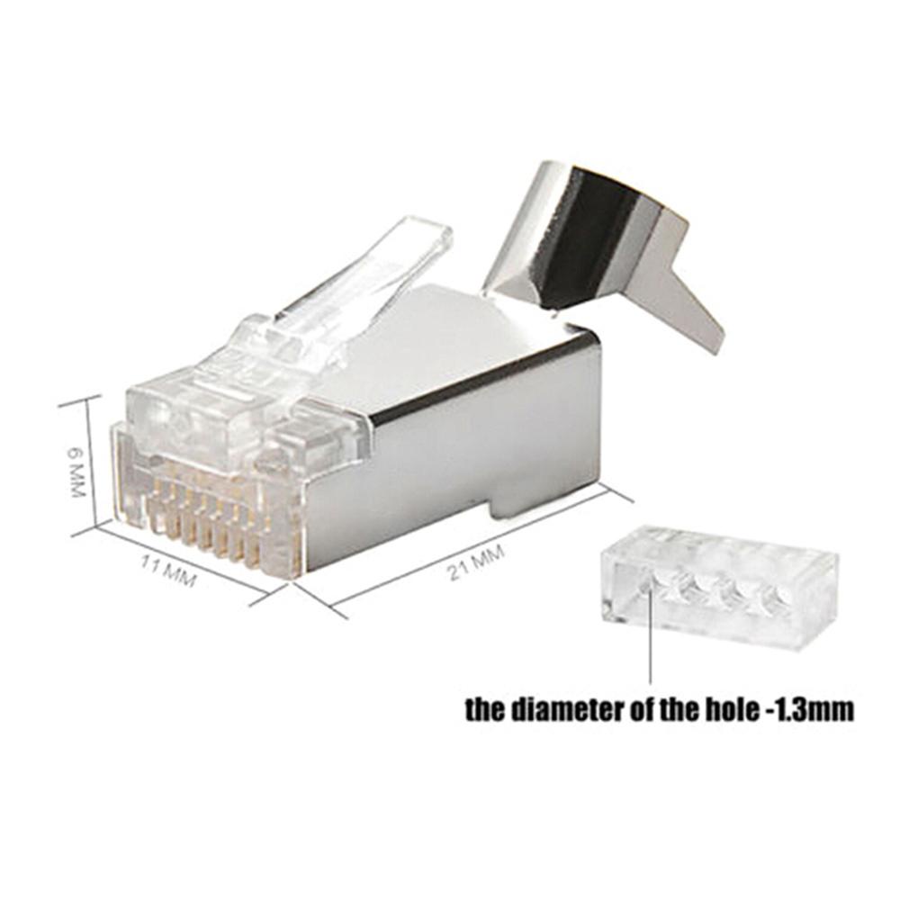 MALCOLM 10pcs Crystal Head 8P8C Cat7 RJ45 Connector Shielded Net Cable ...