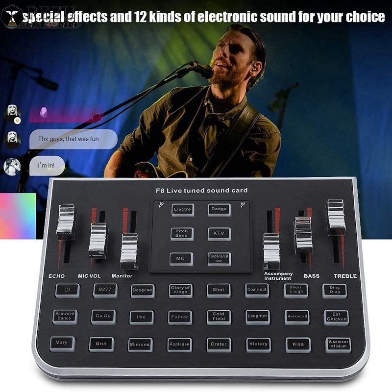 【Available】 Live Sound Card, F8 Universal Voice Change Audio Mixer ...