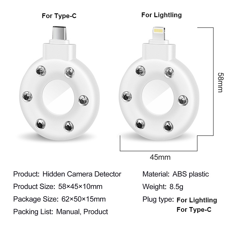 安检器USBC Anti Candid Camera Detector For Outdoor Travel Hotel Rental ...