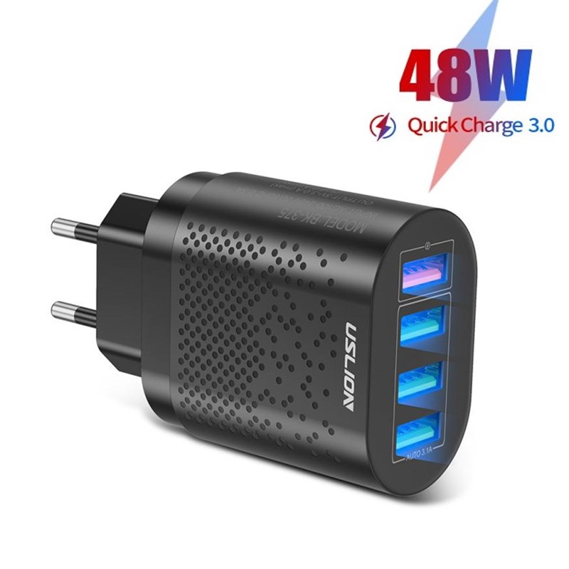 ☊♠EU/US Plug 48W Fast Charging Adapter Phone Charger For iPhone Xiaomi ...