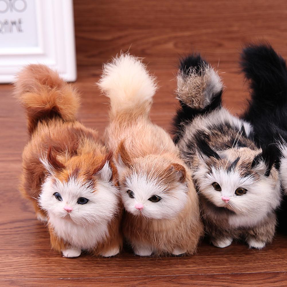 ตุ๊กตาSimulation lush Cat Toys Kids lush Stuffed Cat Doll Baby ...