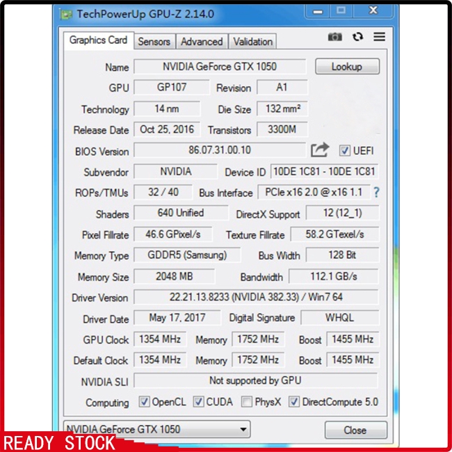 【Ready COD】 GTX1050 2G DDR5 128bit DirectX 12 Video Card Computer Game Graphic Card - optimalm1 ...