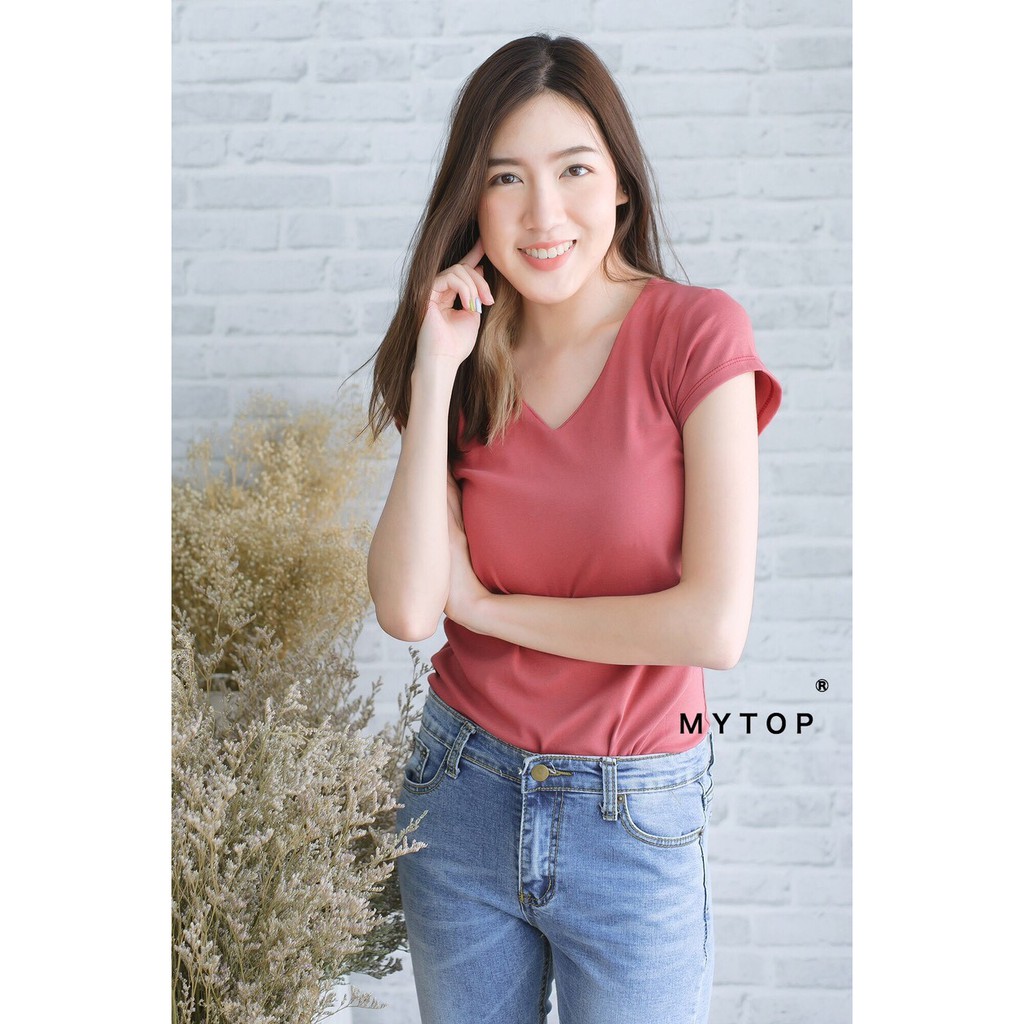 G10 basic tee เสื้อยืดคอวีประกบ - gluaryji - ThaiPick