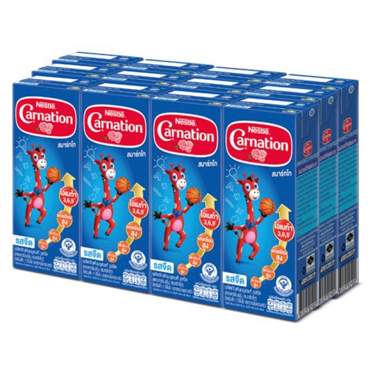 (แพ็ค 12) Carnation Smart Go UHT Milk Plain Flavor เนสท์เล่ คาร์เนชั่น สมาร์ทโก ผลิตภัณฑ์นมยูเอช ...