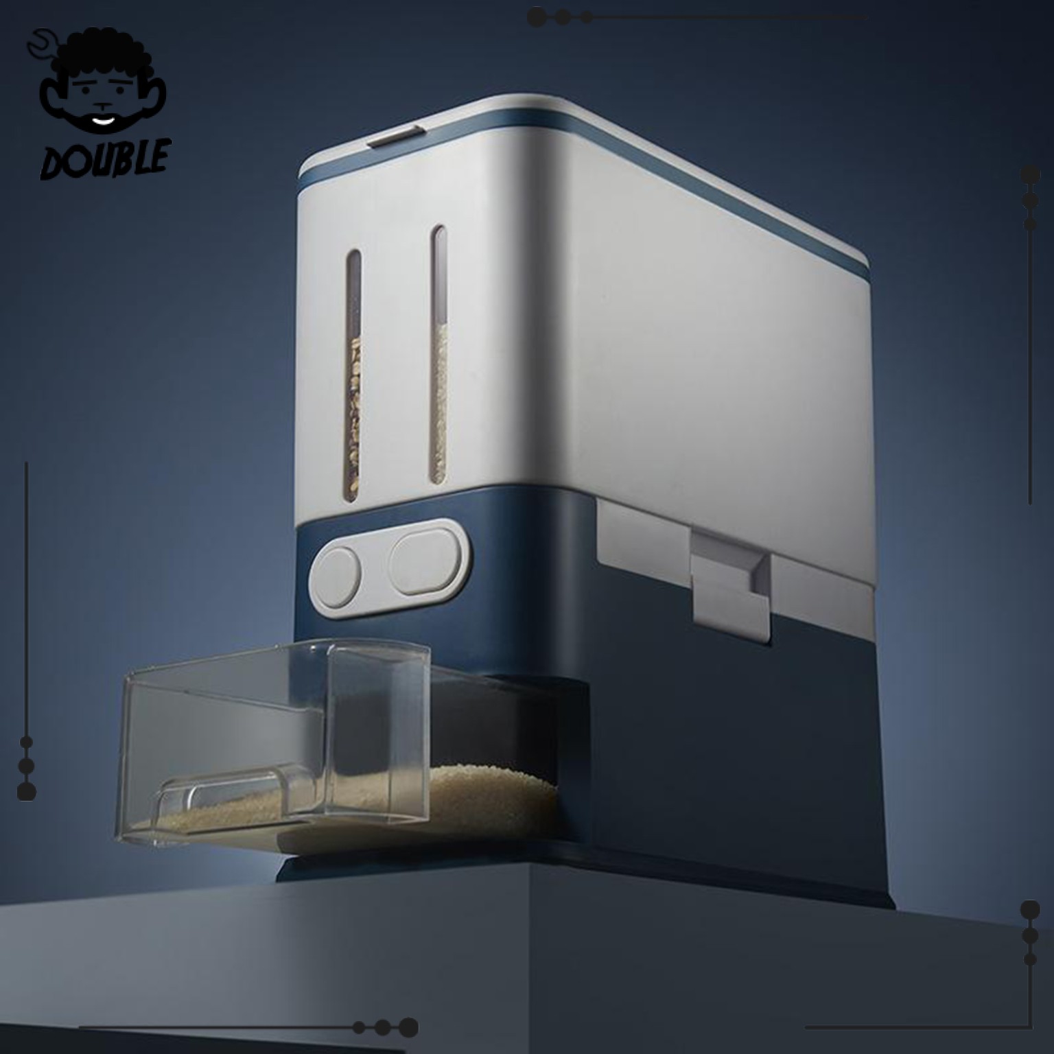 [DOUBLE] Automatic Cereal Rice Dispenser Storage Box Grain Food Rice ...