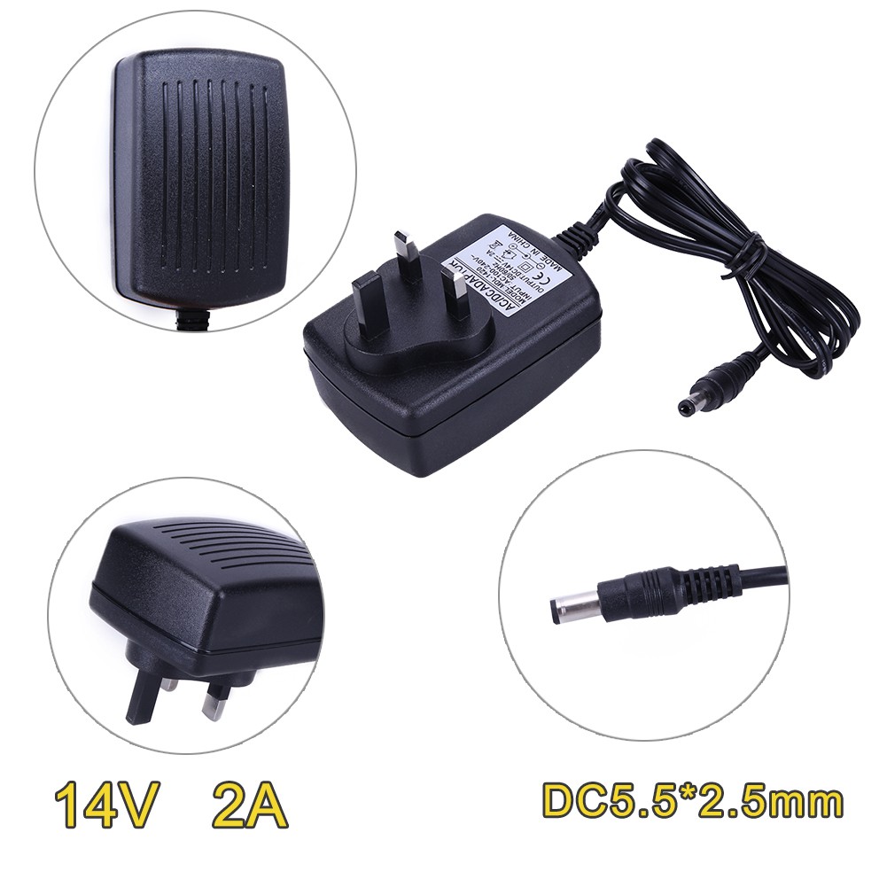 DC 14V 2A Adapter AC to DC อะแดปเตอร์แปลง 5.5 x 2.5 mm UK US EU AU ...