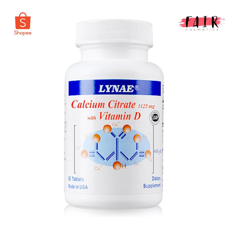 Lynae Calcium Citrate 1122mg.Vitamin D ไลเน่ แคลเซี่ยม ซิเทรท แคลเซียม ...