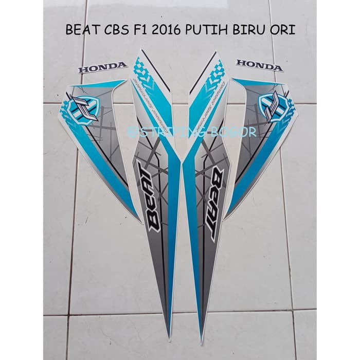 สติ๊กเกอร์ตกแต่ง Honda Beat ESP CW 2016 สีขาวสีฟ้าสีฟ้า | Shopee Thailand