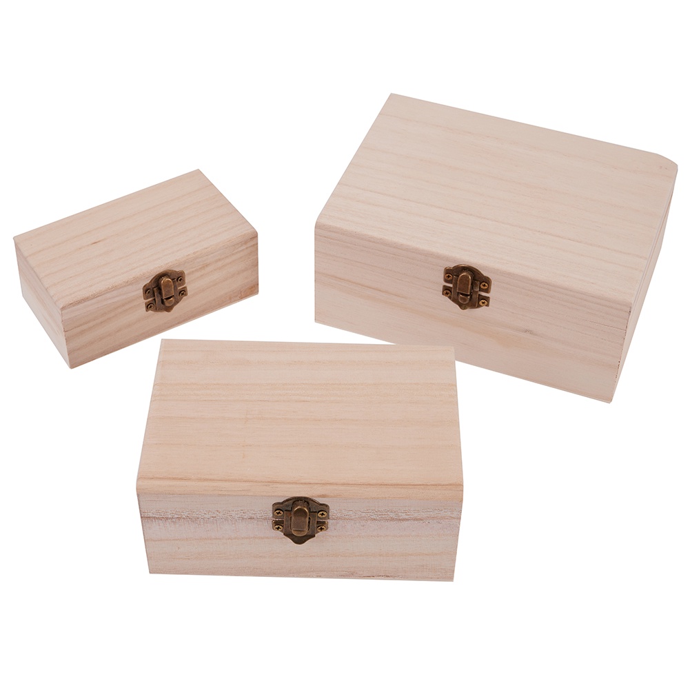 กล่องไม้กล่องของขวัญ1cs3cs Wooden Box lain Wood Wooden Square Hinged ...