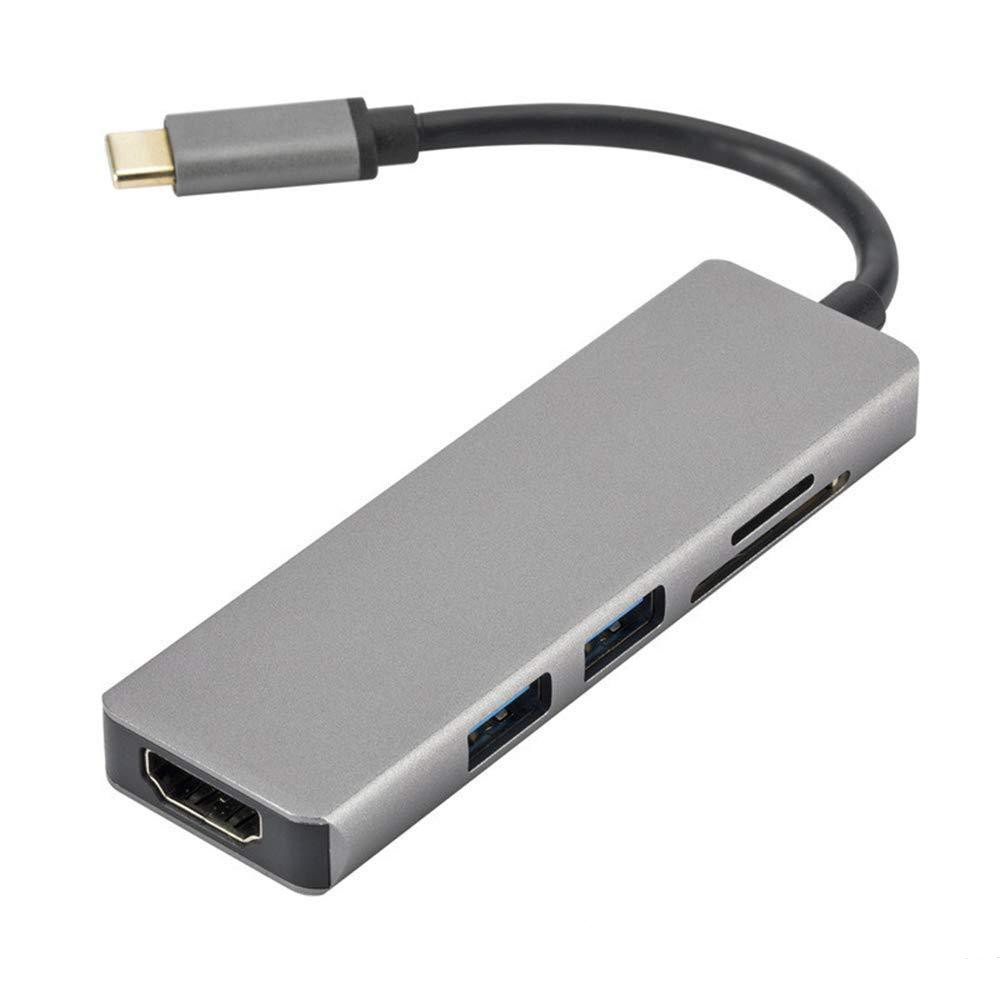 5 in 1 Type C Hub 4K HDMI Output 2 USB 3.0 Port SDTF Card Reader USB-C ...