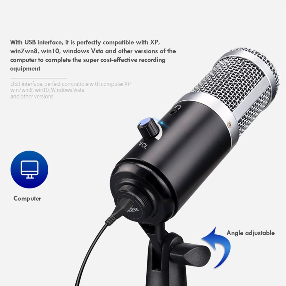 HP Condenser Microphone USB Computer Microphone for Podcast Recording ...