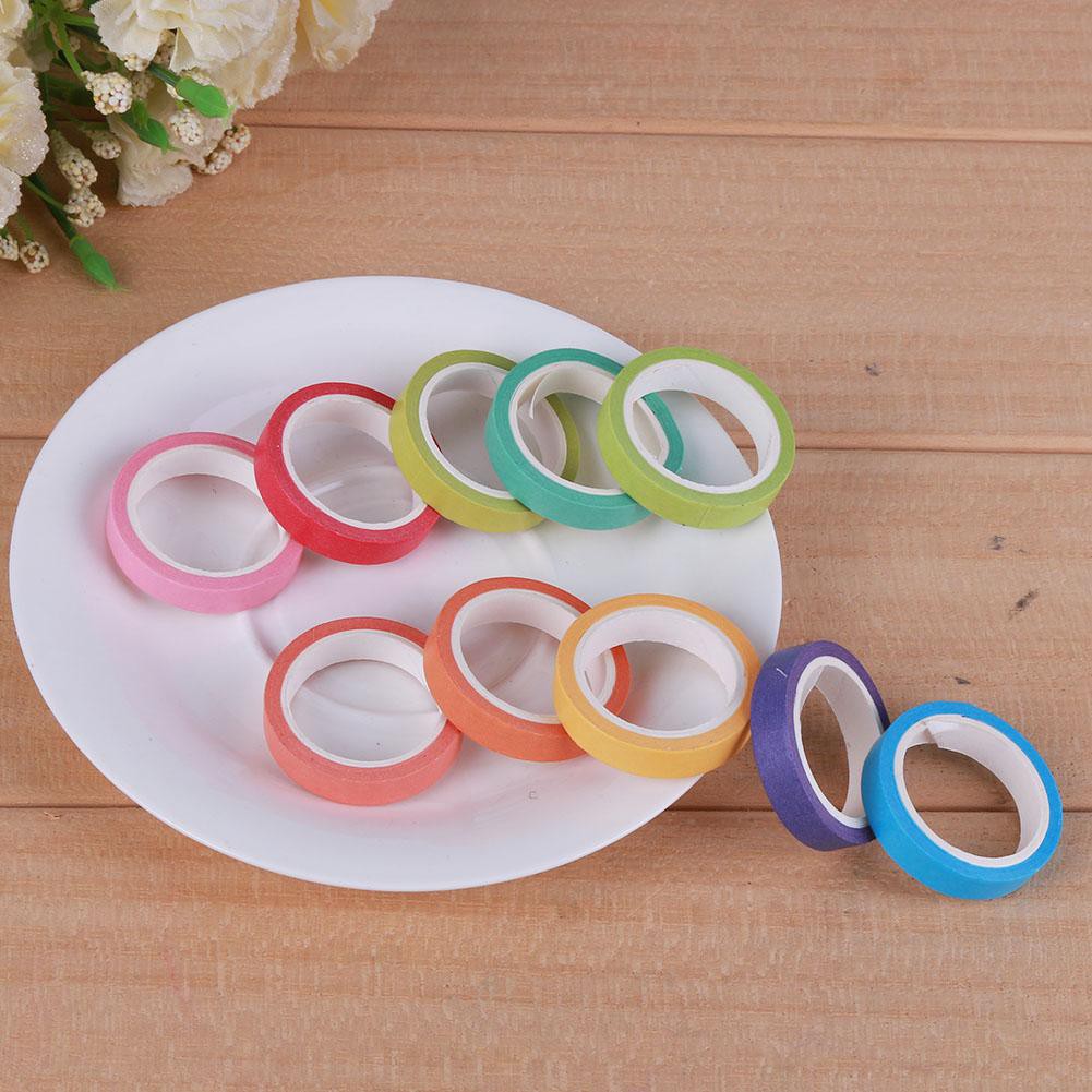 ACT 10pcs Colorful Paper Tape Adhesive Sticker Writable DIY ...