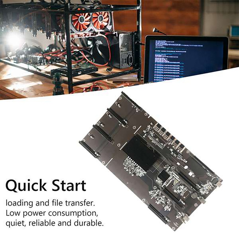 ETH80 B75 Motoard with 8XVER010 PCIE Riser CardG1610 CPU8G RAM ...