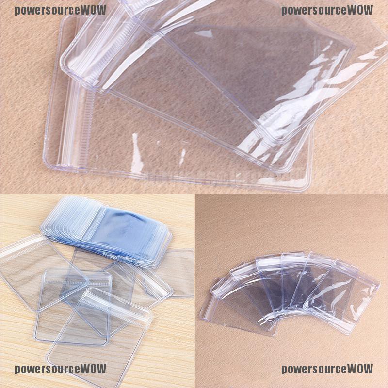 100Pcs Clear PVC Plastic Coin Bag Case Wallets Storage Envelopes New ...
