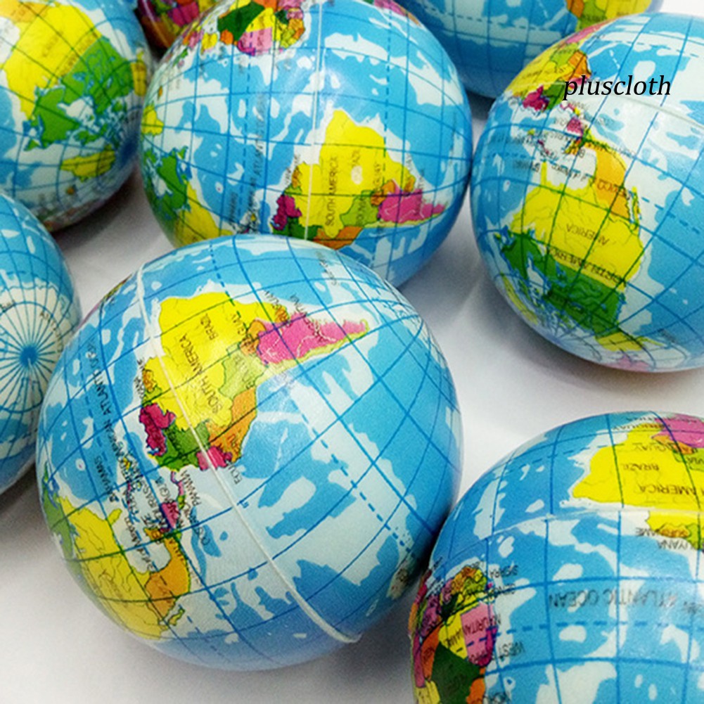 Plu_Funny Earth World Map Globe Stress Relief Squeeze Hand Therapy ...