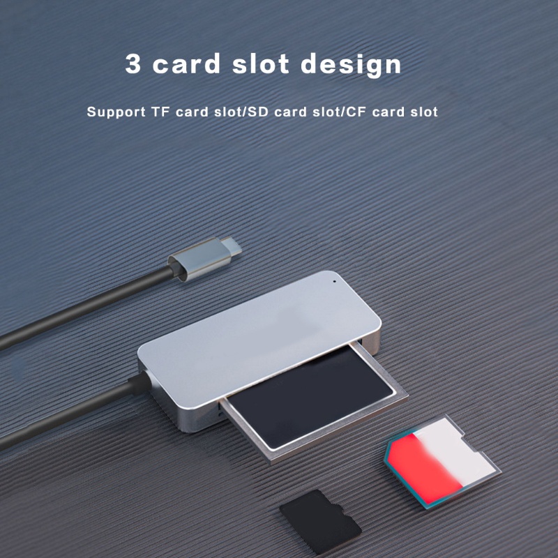[new]Alli Aluminum 3-Slot Card Reader 3 in 1 USB 3.0/Type-C to CF TF SD ...