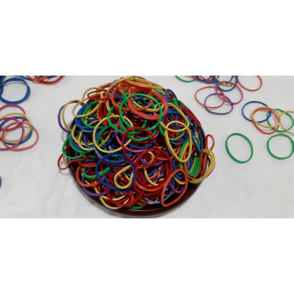 หนังยางรัดของแฟนซี 500g สีสวย เส้นเล็ก เนื้อยางเหนียว นุ่ม ยืดหยุ่นได้ ...