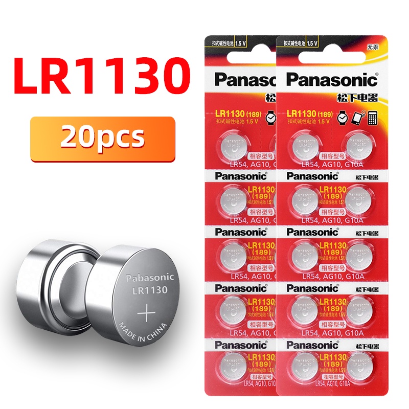 แบตเตอรี่20CS/lot ANASONIC al LR1130 189 1.5V Alkaline Batteries AG10 LR54 SR1130W Button Cell ...