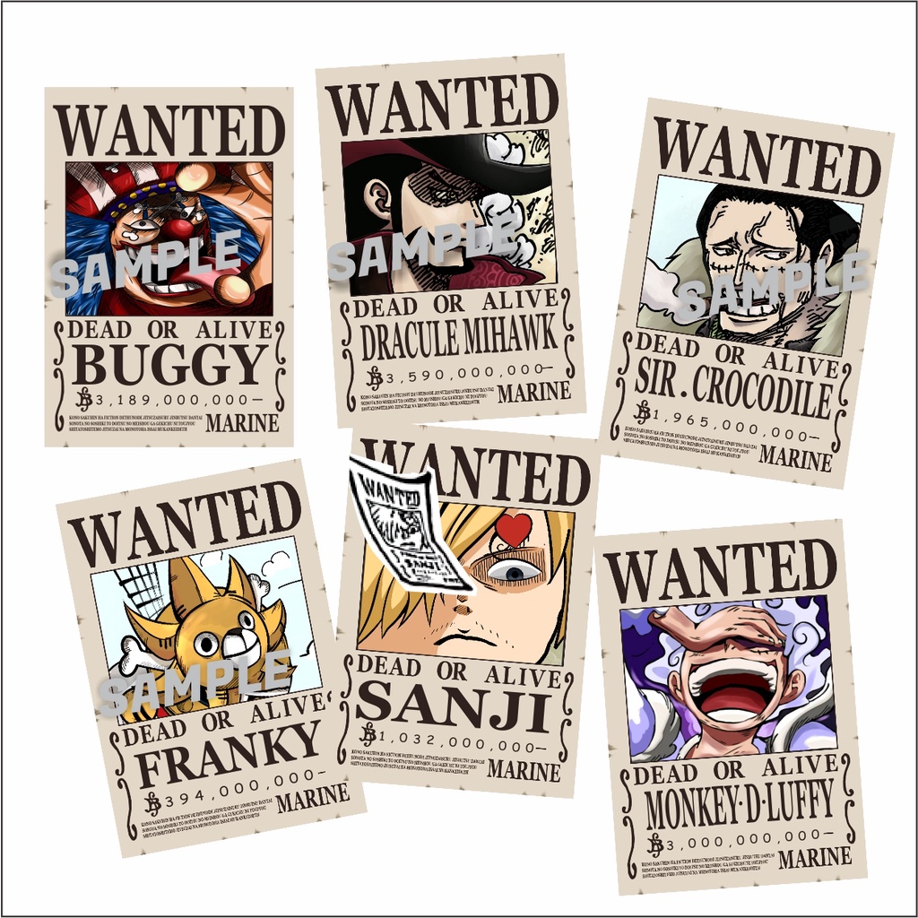 โปสเตอร์ One Piece Deco Mini POSTER - BOUNTY POSTER WANTED One Piece ...