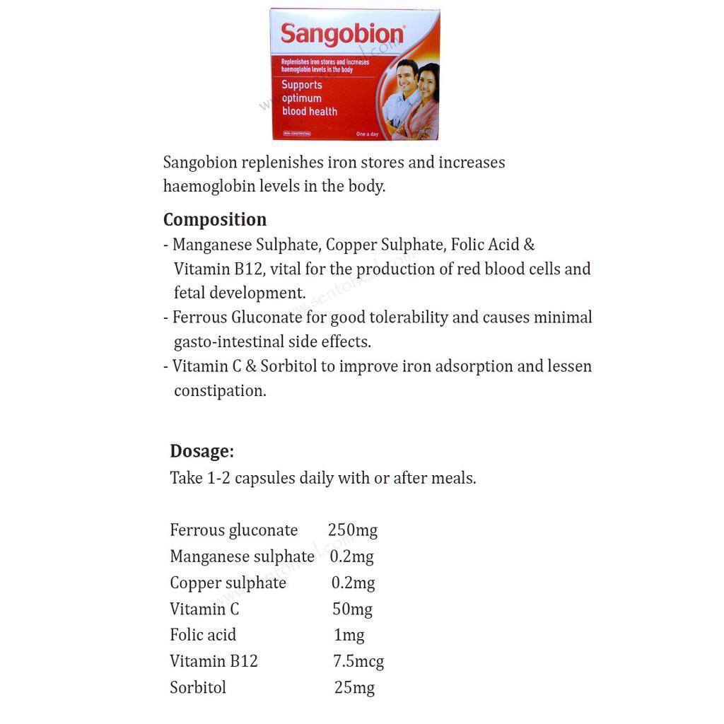 7zRH Sangobion Iron Supplement 28 capsules - oedc_r09_u - ThaiPick