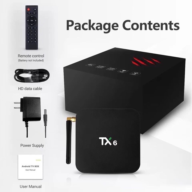 TX6 (32GB Android Box แรม 4GB 32G ddr3 พื้นที่เก็บข้อมูล 32GB Android 9 ...
