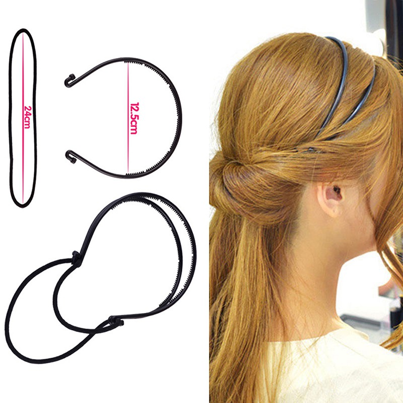 PurpleredtoFashion Women Double Layer Adjustable Head Hair Hoop Elastic ...