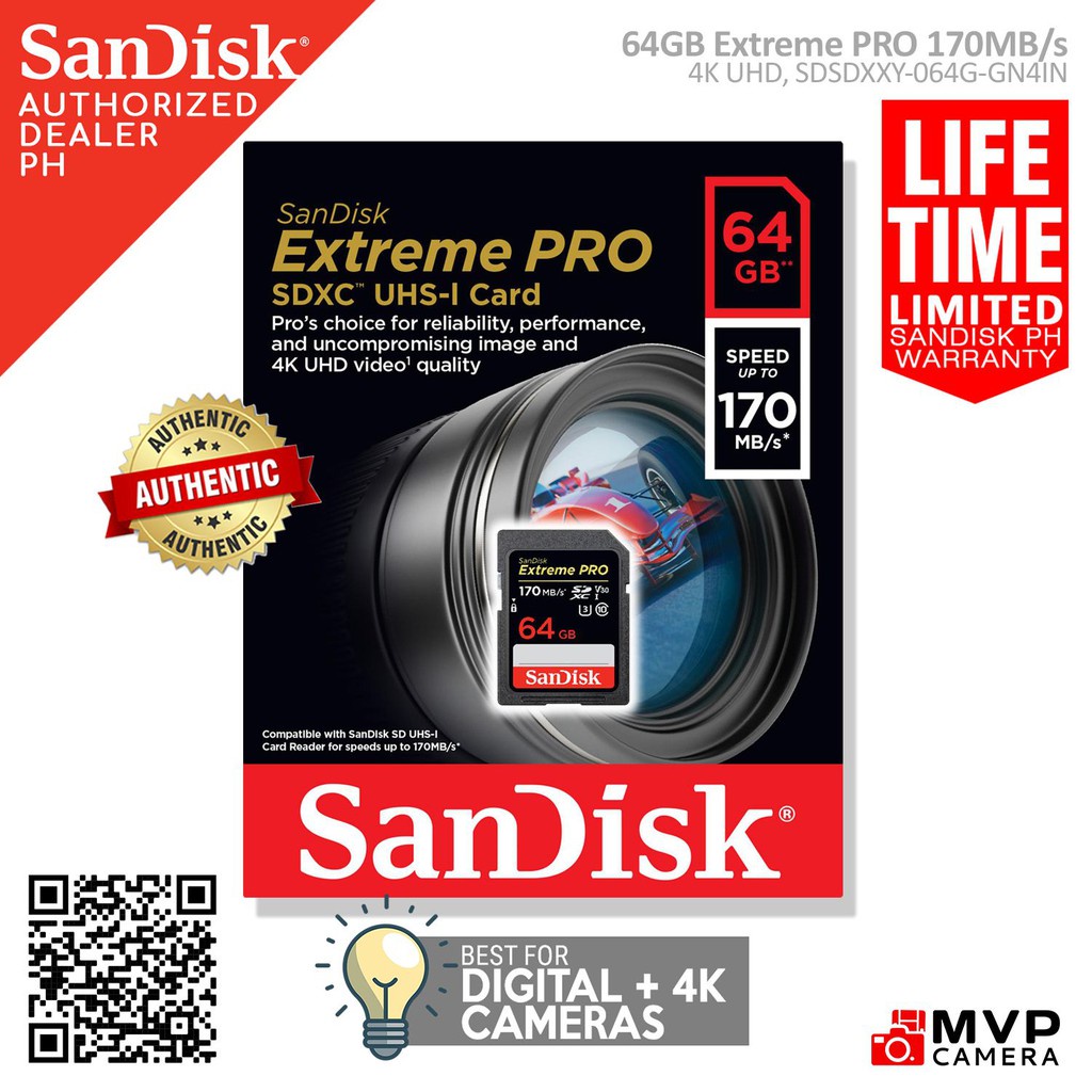 ゐ Extreme Pro SD Card 64GB 128GB 256GB 512GB SDXC SDHC 4K Video Ready ...