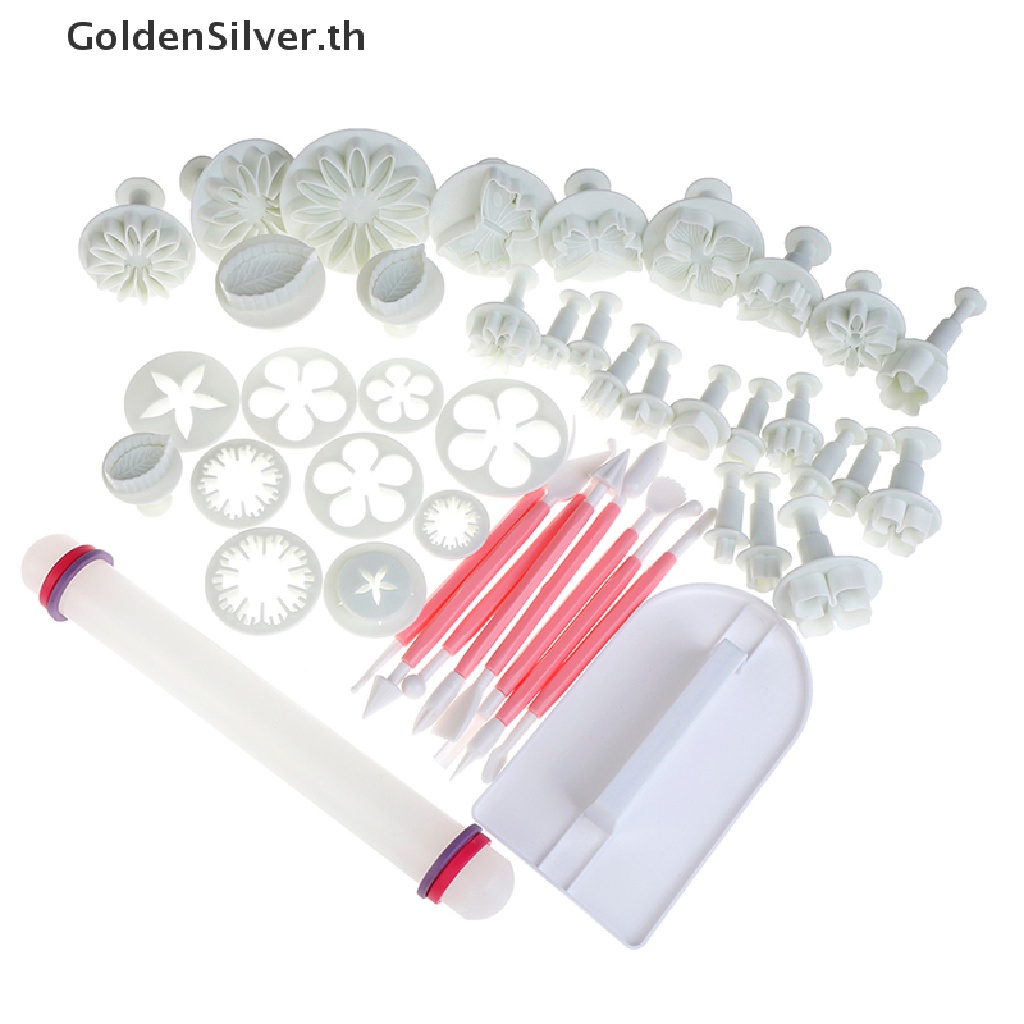 GoldenSilver 46Pcsset Fondant Cake Decorating Sugar Craft Plunger ...