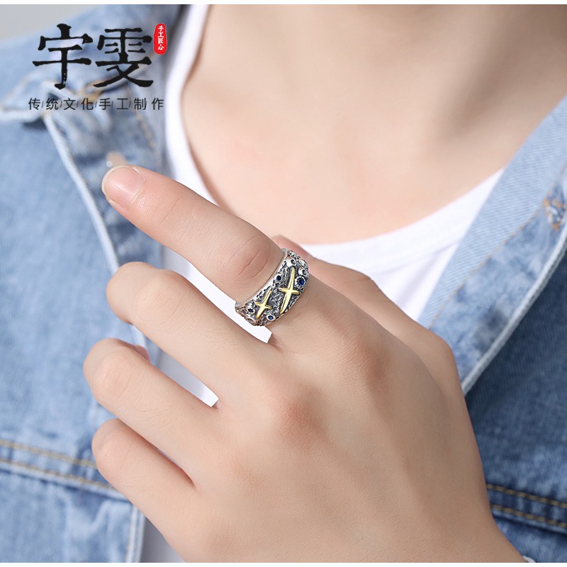 U.S925 แหวนเงินแฟชั่นสไตล์ย้อนยุคสําหรับผู้ชาย - kcjs777.th - ThaiPick