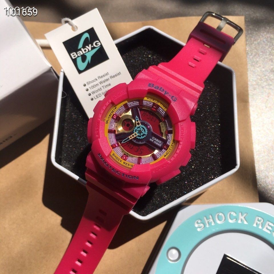 100 Casio นาฬิกาผู้หญิง Cherry Blossom สีชมพูโรแมนติกหญิงดู BABY-G ...