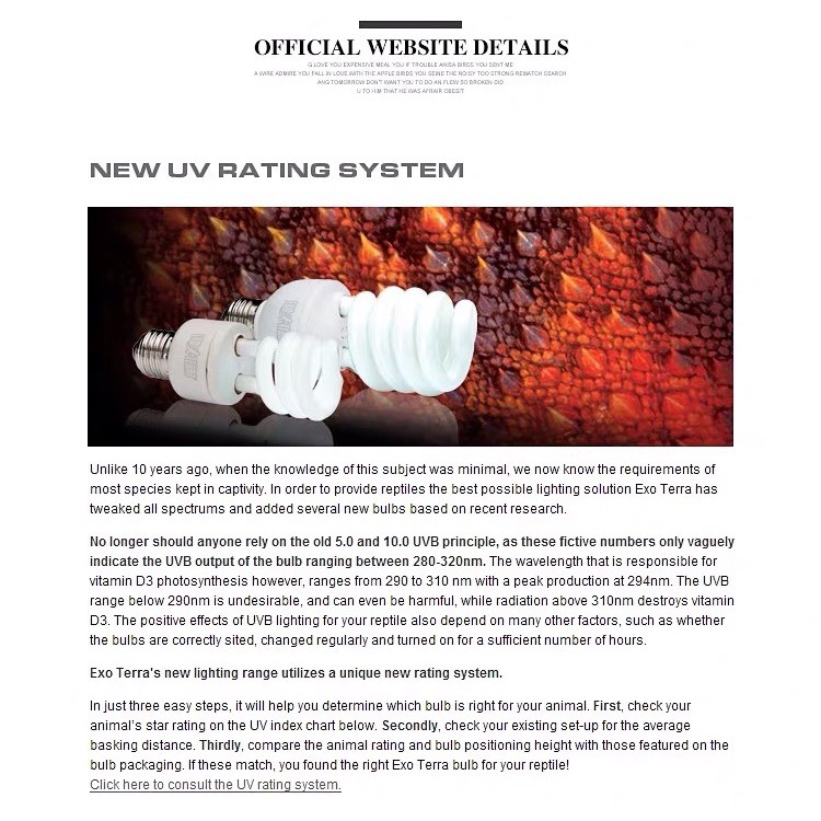 Exo Terra -Reptile UVB150-UVB200 25W หลอดไฟ UVB150-UVB200 25วัตต์ - reptileworld - ThaiPick